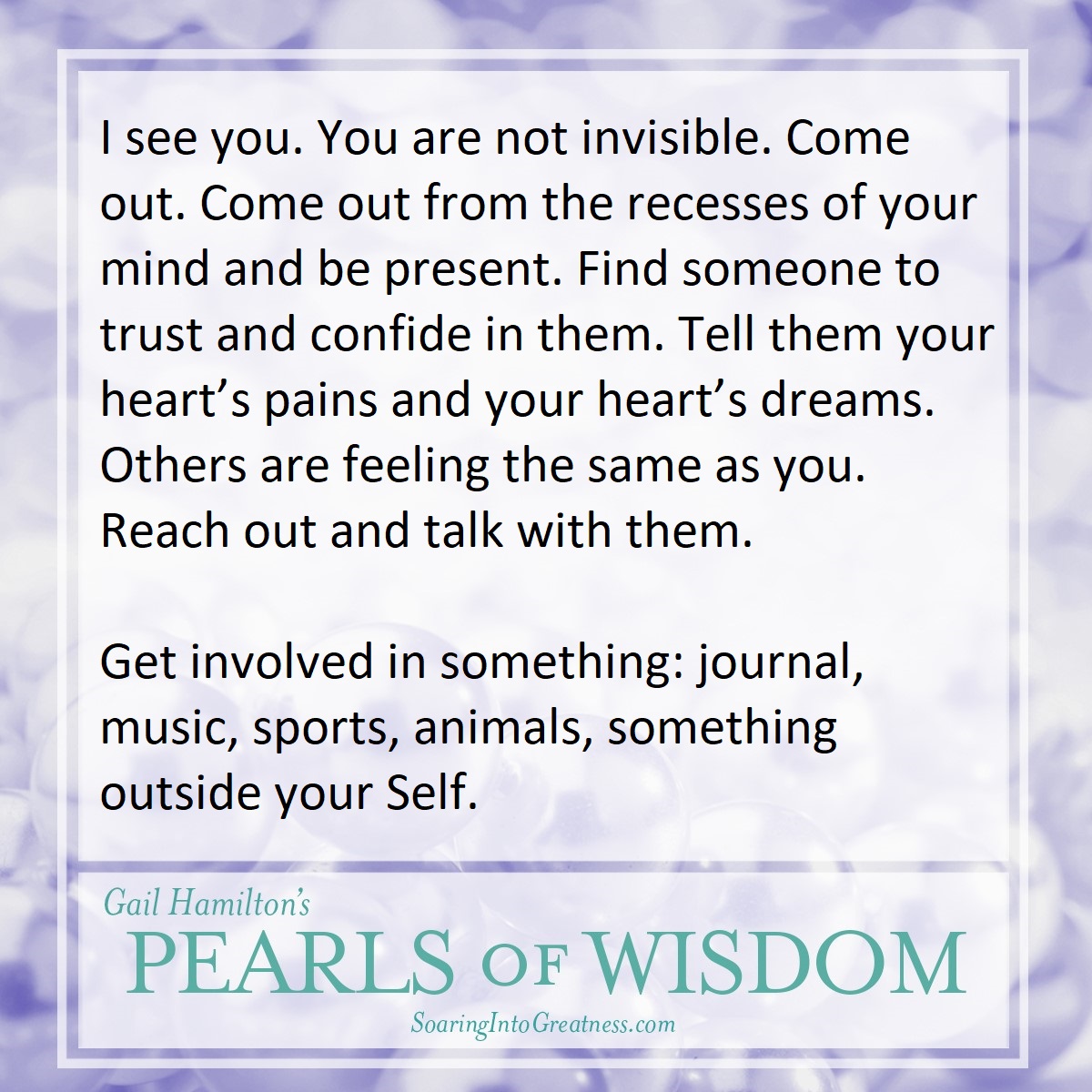 You are not invisible – Gail Hamilton